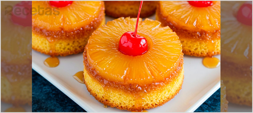 Receta de Pastel volteado de piña casero | PlusRecetas